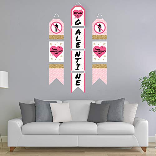 Big Dot of Happiness Be My Galentine - Hanging Vertical Paper Door Banners - Galentine’s & Valentine’s Day Party Wall Decoration Kit - Indoor Door Decor