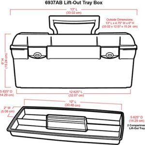 ArtBin Essentials Lift Out Tray with Teal Latches and Handle, Translucent