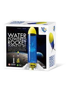 playstem outdoor water powered rocket physics learning set-with rocket tail, body and pump diy rocket science experiment kit- space stem outdoor toys gift for kids,teens, boys & girls