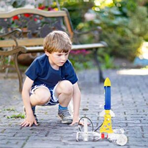 PLAYSTEM Outdoor Water Powered Rocket Physics Learning Set-with Rocket Tail, Body and Pump DIY Rocket Science Experiment Kit- Space STEM Outdoor Toys Gift for Kids,Teens, Boys & Girls