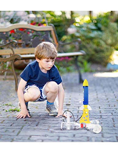 PLAYSTEM Outdoor Water Powered Rocket Physics Learning Set-with Rocket Tail, Body and Pump DIY Rocket Science Experiment Kit- Space STEM Outdoor Toys Gift for Kids,Teens, Boys & Girls