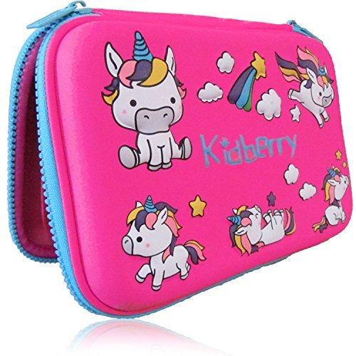 Kidberry Pencil case for kids, pencil case for kids,pencil pouch, girls pencil case for school, Cute Unicorn 3D design pencil box, Pompon is not included comes in a gift box