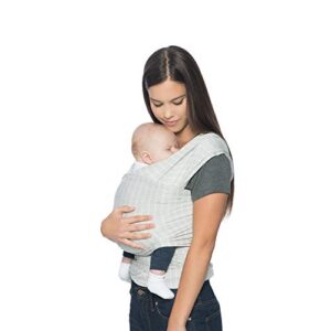 ergobaby aura baby carrier wrap for newborn to toddler (8-25 pounds), grey stripes, one size (pack of 1)