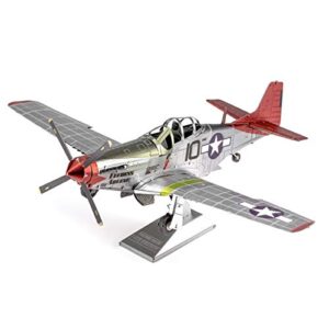 metal earth premium series tuskegee airmen p-51d mustang red tail 3d metal model kit fascinations