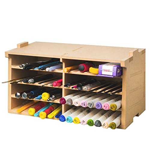 Bucasso Model Tool Storage Rack, MDF Material, Wooden Paint Organizer, Paint Rack, Tool Storage, Brush Storage, Dedicated Paint Rack, Craft Supplies Storage, Brush/Tool Holder,GK4