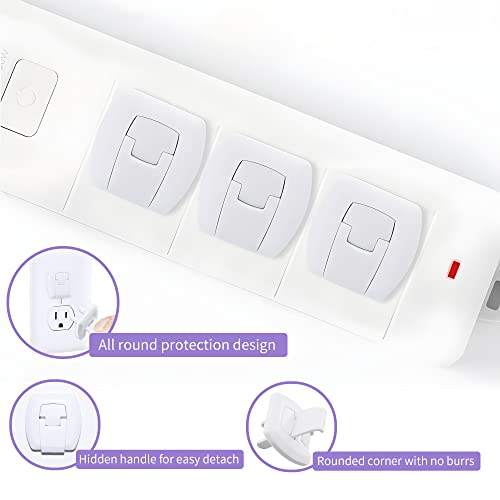 Outlet Covers Baby Proofing（32 Pack）with Hidden Pull Handle Child Safety Socket Cover Electric Power Plug Covers Protector Caps