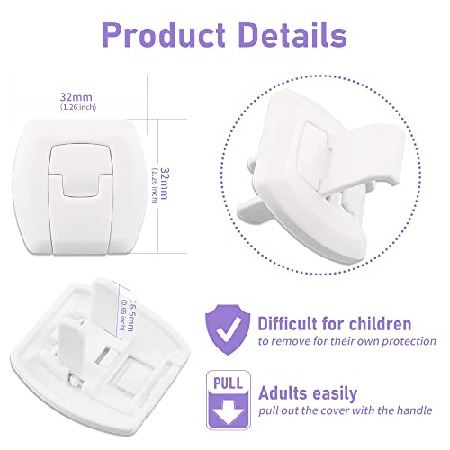 Outlet Covers Baby Proofing（32 Pack）with Hidden Pull Handle Child Safety Socket Cover Electric Power Plug Covers Protector Caps