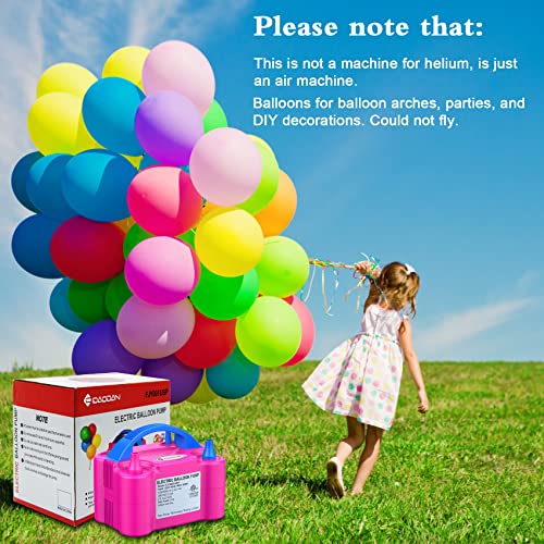 ID IDAODAN Portable Dual Nozzle Rose Red 110V 600W Electric Balloon Blower Pump/Electric Balloon Inflator for Decorations