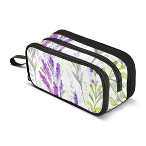 alaza big capacity pencil pen case office college school large storage purple lavender spring(l1) makeup brush pouch holder box organizer(228cr1a)