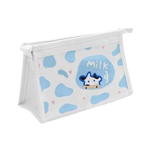 aufruh cow pencil case pu leather cute cartoon animal pencil pouch blue make up case cosmetic bag stationary kawaii pencil box