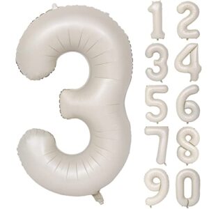 40 in cream white number balloons helium foil mylar balloon birthday party banquet decoration digital 3