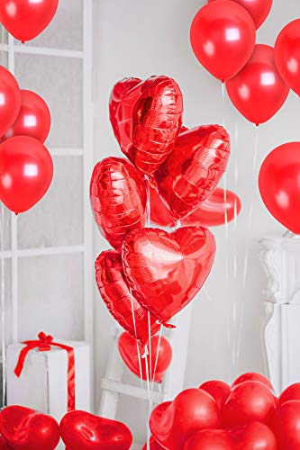 Treasures Gifted Metallic Red Balloons - Pearlized Ruby Red Balloons - Globos Metalicos Rojos, Red Latex Balloons 12 Inch, Globos Rojos Metalicos - Bulk Red Balloons 100 Pack