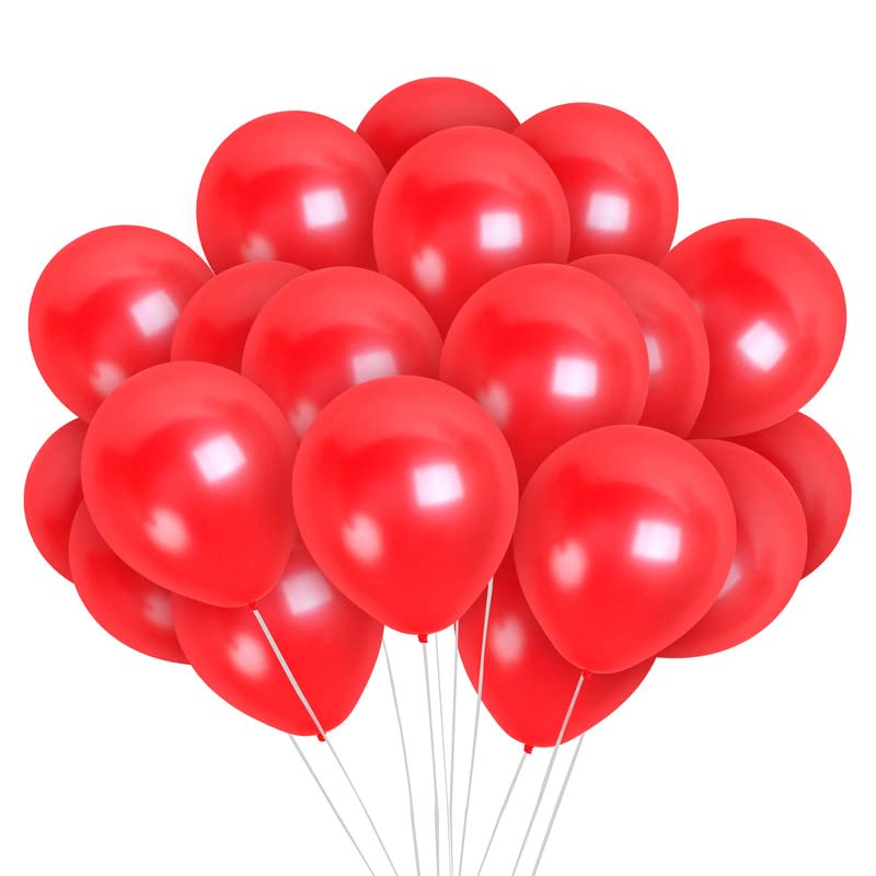 Treasures Gifted Metallic Red Balloons - Pearlized Ruby Red Balloons - Globos Metalicos Rojos, Red Latex Balloons 12 Inch, Globos Rojos Metalicos - Bulk Red Balloons 100 Pack