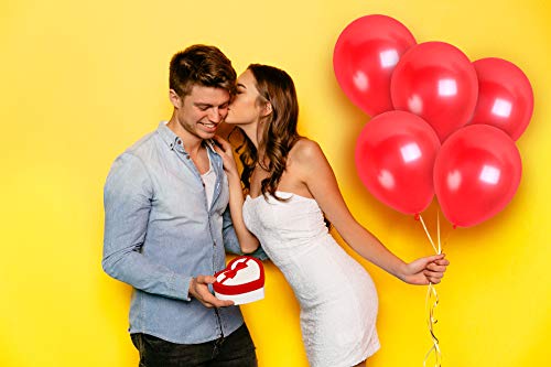 Treasures Gifted Metallic Red Balloons - Pearlized Ruby Red Balloons - Globos Metalicos Rojos, Red Latex Balloons 12 Inch, Globos Rojos Metalicos - Bulk Red Balloons 100 Pack