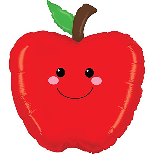 Betallic ONE 26&quot RED APPLE NEW BALLOON PARTY CIDER FOIL PRODUCE PALS FARMER'S MARKET VEGGIE FARM STAND, Multicolor