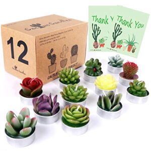 aixiang 12pcs cactus candles succulent candles, wedding party favors for guests, bridal shower candles favors