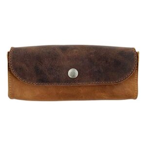 Hide & Drink, Pencil Case Handmade from Full Grain Leather - Stylish, Classic, Pen and Pencil Pouch, Organizer - Storage for Writing Utensils, Great for School, Work, Office - Single Malt Mahogany