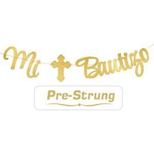 palasasa mi bautizo banner, baby baptism, christening, first communion gold glitter decorations