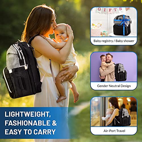 EC CARRY 3 in 1 Diaper Bag Backpack with Changing Station - Multifunction Large Baby Diaper Bags for Boys & Girls - Portable, Spacious & Lightweight Baby Registry Search Newborn Baby essential Gifts