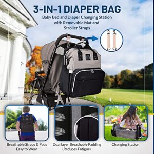 EC CARRY 3 in 1 Diaper Bag Backpack with Changing Station - Multifunction Large Baby Diaper Bags for Boys & Girls - Portable, Spacious & Lightweight Baby Registry Search Newborn Baby essential Gifts