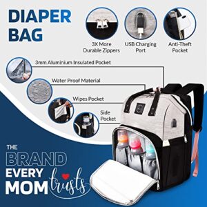 EC CARRY 3 in 1 Diaper Bag Backpack with Changing Station - Multifunction Large Baby Diaper Bags for Boys & Girls - Portable, Spacious & Lightweight Baby Registry Search Newborn Baby essential Gifts