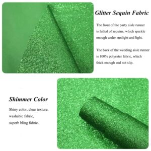 Wedding Aisle Runner Green Sequin Aisle Runner for Wedding Ceremony 4FTx15FT Wedding Runner Aisle Runway Glitter Aisle Runners for Parties Wedding Accessories Aisle Carpet for Bridal Shower Decor