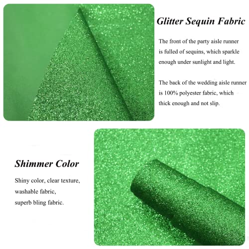 Wedding Aisle Runner Green Sequin Aisle Runner for Wedding Ceremony 4FTx15FT Wedding Runner Aisle Runway Glitter Aisle Runners for Parties Wedding Accessories Aisle Carpet for Bridal Shower Decor