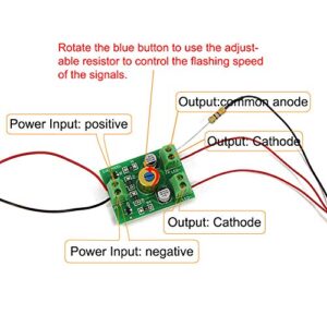 JTD876RP 1 Set HO Scale Railroad Train/Track Crossing Sign 4 Heads LED Made + Circuit Board Flasher-Flashing Red Train Signal Lights Decoration and Party