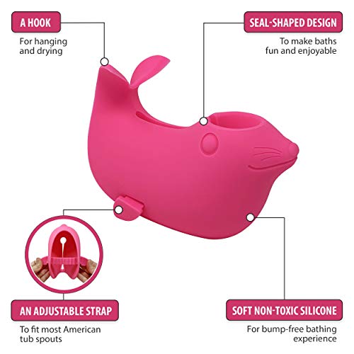 Kids Baby Bath Spout Cover - Faucet Safety Guard - Faucet Cover for a Bathtub for Kids Baby Toddlers - Cute Soft Seal for Enjoyable and Safe Baths for Your Child (Pink)