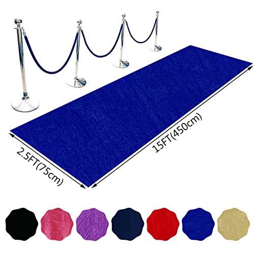 Aisle Runner for Wedding Ceremony Blue Aisle Runners Indoor Outdoor Carpet Runner 2.5x15FT Hallway Carpet Rug for Bride Wedding Runner Floor Runway with Carpet Tapes Rustic Birthday Aisle Decorations