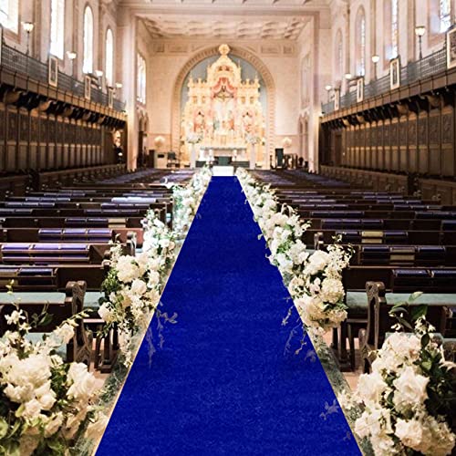 Aisle Runner for Wedding Ceremony Blue Aisle Runners Indoor Outdoor Carpet Runner 2.5x15FT Hallway Carpet Rug for Bride Wedding Runner Floor Runway with Carpet Tapes Rustic Birthday Aisle Decorations