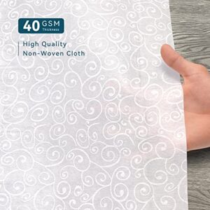 EZLucky Aisle Runner for Wedding Ceremony 3X100ft Includes Pull String, White Wave Scroll Pattern Carpet Runner for Wedding Ceremony, Party, Christmas Decorations, Indoor & Outdoor 40gsm Thickness