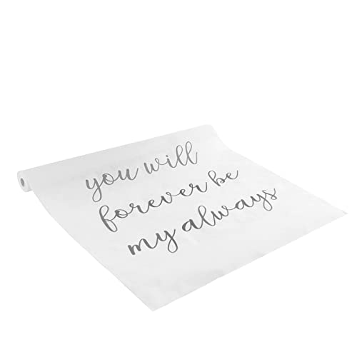 Sparkle and Bash White Aisle Runner for Wedding Ceremony Decorations for Outdoors, You Will Forever Be My Always Aisle Runner (50 x 3 Ft)