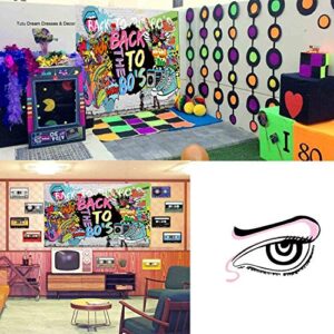 80's Party Decorations,Scene Setters Wall Decorating Kit, Extra Large Fabric Back to The 80's Hip Hop Sign Party Banner (style 2)