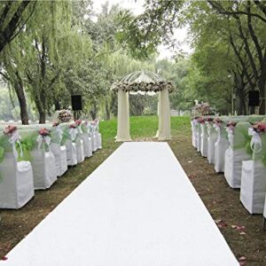 Aisle Runners for Weddings -2FTx15FT- White Sequin Aisle Runner Milky White Glitter Aisle Runner Carpet Aisle Runner for Wedding Ceremony Party Prom Event (2FTx15FT, White)