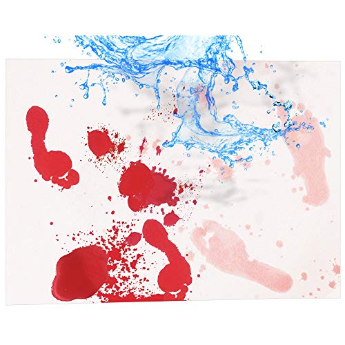 Bloody Bath Mat - The Original Color Changing Sheet That Turns Red When Wet – Funny Gag Gifts - Footprints Disappear Like Magic – Novelty Prank Gifts (40"x17")