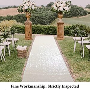 Aisle Runner for Wedding 15FTx2FT Sequin Aisle Runner Indoor Outdoor Ceremonies Decor Ivory Carpet Runner Church Runner Wedding Walkway Carpet Runner Rugs Aisle Runner Sequins (2FTx15FT, Ivory)