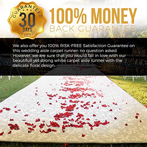 Venker Wedding Decorations Aisle Runner for Outdoor and Indoor, Gold Printing,100ft X3ft,Polyester Paper Convenient for Single Use