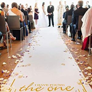 Venker Wedding Decorations Aisle Runner for Outdoor and Indoor, Gold Printing,100ft X3ft,Polyester Paper Convenient for Single Use