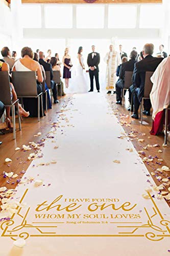 Venker Wedding Decorations Aisle Runner for Outdoor and Indoor, Gold Printing,100ft X3ft,Polyester Paper Convenient for Single Use