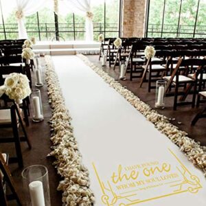 Venker Wedding Decorations Aisle Runner for Outdoor and Indoor, Gold Printing,100ft X3ft,Polyester Paper Convenient for Single Use