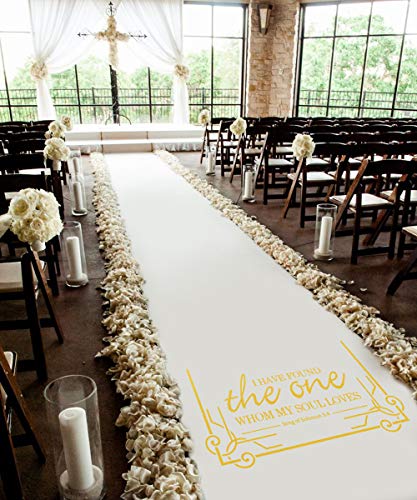 Venker Wedding Decorations Aisle Runner for Outdoor and Indoor, Gold Printing,100ft X3ft,Polyester Paper Convenient for Single Use