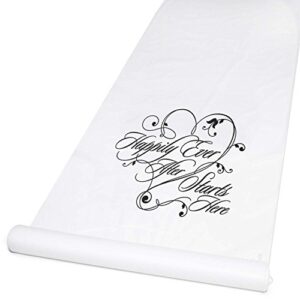 hortense b. hewitt wedding accessories fabric aisle runner, 100-feet long, white happily ever after (30060)