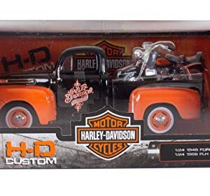 Maisto 1:24 W/B Harley Davidson 1948 Ford F1 Pick UP & FLH Duo Glide 1958