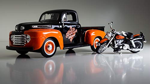 Maisto 1:24 W/B Harley Davidson 1948 Ford F1 Pick UP & FLH Duo Glide 1958