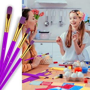 Paint Brushes Set, 2Pack 20 Pcs Paint Brushes for Acrylic Painting, Oil Watercolor Acrylic Paint Brush, Artist Paintbrushes for Body Face Rock Canvas, Kids Adult Drawing Arts Crafts Supplies, Purple