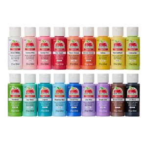 apple barrel acrylic paint set, promotck 18 (2 fl oz/59 ml) assorted matte finish colors for painting, drawing & art supplies, diy arts and crafts acrylic paint for kids and adults