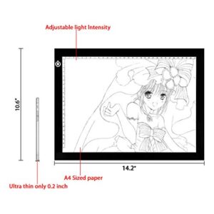 LitEnergy Portable A4 LED Copy Board Light Tracing Box, Ultra-Thin Adjustable USB Power Artcraft LED Trace Light Pad for Tattoo Drawing, Streaming, Sketching, Animation, Stenciling