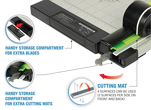 CARL 12 inch-Green Friendly, Professional Rotary Paper Trimmer, 12-inch, 15 Sheet Cutting Capacity, Black and Silver