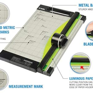 CARL 12 inch-Green Friendly, Professional Rotary Paper Trimmer, 12-inch, 15 Sheet Cutting Capacity, Black and Silver